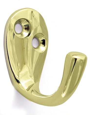 Alno Single Robe Hook, UNLACQUERED Brass