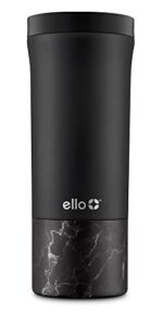 ello miri 16oz vacuum insulated stainless steel travel mug, leak-proof slider lid, keeps hot for 5 hours, perfect for coffee or tea, bpa-free, fits most cupholders, holiday gift, black