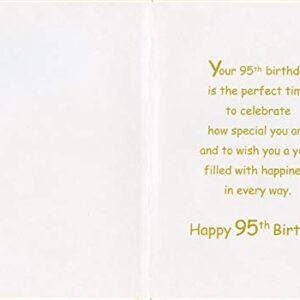 Designer Greetings 95 Repeated in Silver and Gold Foil Age 95 / 95th Birthday Card