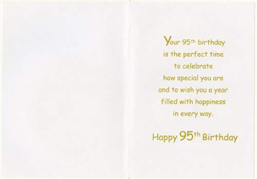 Designer Greetings 95 Repeated in Silver and Gold Foil Age 95 / 95th Birthday Card