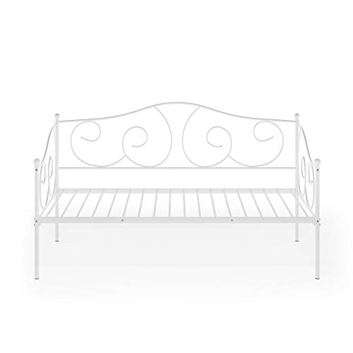 Furinno Angeland Carca Metal Daybed, Twin, White