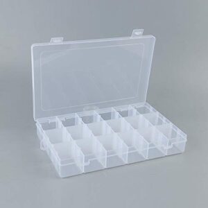 plastic organizer box with dividers | 36 compartment organizer | clear organizer box for bead storage, letter board letters, fishing tackle, jewelry, & screws 10.8" x 6.9" x 1.7"