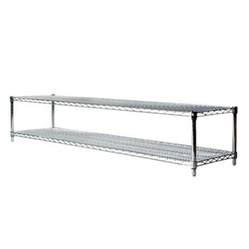 Shelving Inc. 18" d x 72" w Chrome Wire Shelving with 2 Tier Shelves, Weight Capacity 800lbs Per Shelf