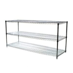 shelving inc. 14" d x 72" w chrome wire shelving with 3 tier shelves, weight capacity 800lbs per shelf