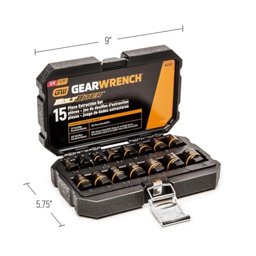 GEARWRENCH 15 Pc. 1/4" & 3/8" Drive Bolt Biter™ Impact Extraction Socket Set - 84783