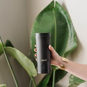 Ello Miri 16oz Vacuum Insulated Stainless Steel Travel Mug, Leak-Proof Slider Lid, Keeps Hot for 5 Hours, Perfect for Coffee or Tea, BPA-Free, Fits Most Cupholders, Holiday Gift, Black