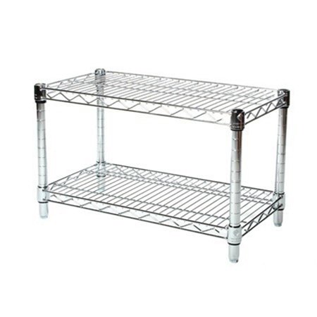 Shelving Inc. 14" d x 30" w Chrome Wire Shelving with 2 Tier Shelves, Weight Capacity 800lbs Per Shelf