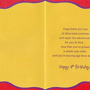 Designer Greetings Dinosaur Roar Age 4 / 4th Birthday Card