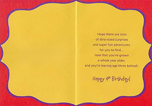 Designer Greetings Dinosaur Roar Age 4 / 4th Birthday Card