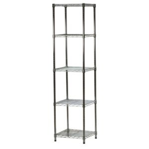 shelving inc. 18"d x 18" w x 84" h chrome wire shelving with 5 tier shelves, weight capacity 800lbs per shelf