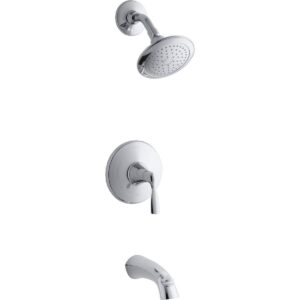 kohler mistos bath/shower faucet, single lever with showerhead, polished chrome