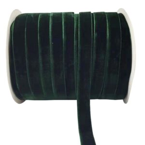 10 yards velvet ribbon spool (dark green, 5/8")