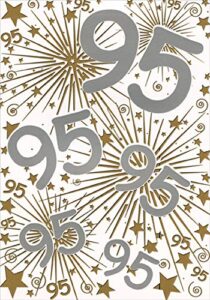 designer greetings 95 repeated in silver and gold foil age 95 / 95th birthday card