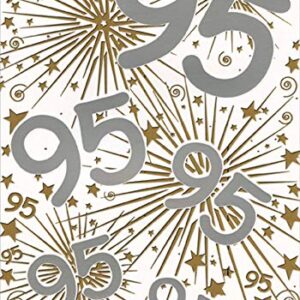 Designer Greetings 95 Repeated in Silver and Gold Foil Age 95 / 95th Birthday Card