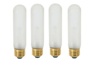 25t10/120v -tubular - 120v - medium (e26) base - incandescent light bulb (frosted, 25 watt-4 pack)