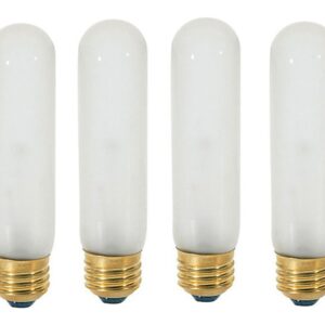 25T10/120V -Tubular - 120V - Medium (E26) Base - Incandescent Light Bulb (Frosted, 25 WATT-4 Pack)