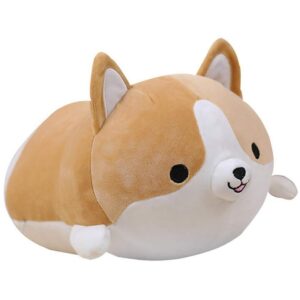 sofipal corgi dog plush pillow, cute shiba inu corgi butt stuffed animal toys gifts for bed, valentine, kids birthday, christmas (brown, 17.3inch)