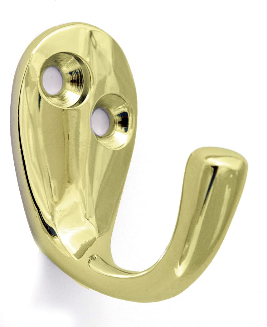 Alno Single Robe Hook, UNLACQUERED Brass