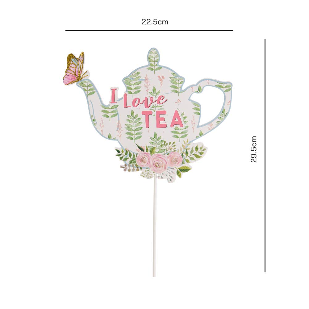 SUNBEAUTY 14 Pcs Tea Party Photo Booth Props Tea Party Decorations Alice in Wonderland Party Supplies Garden Party Bridal Shower for Girls Women