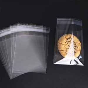 KoberrLi 3 x 4-inch Small Crystal Self Protective Bags Clear Resealable Cello Cellophane Bags for Candy Cookies Cards (100 Pack)