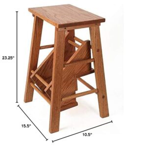 Lehman's Creative Wood Design Amish Made Furniture Solid Oak Step Stool