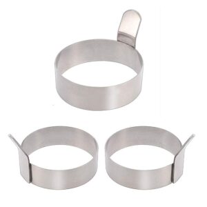 colorsheng egg ring,3 inch stainless steel omelet mold pancake ring metal kitchen cooking tool (3 pack)