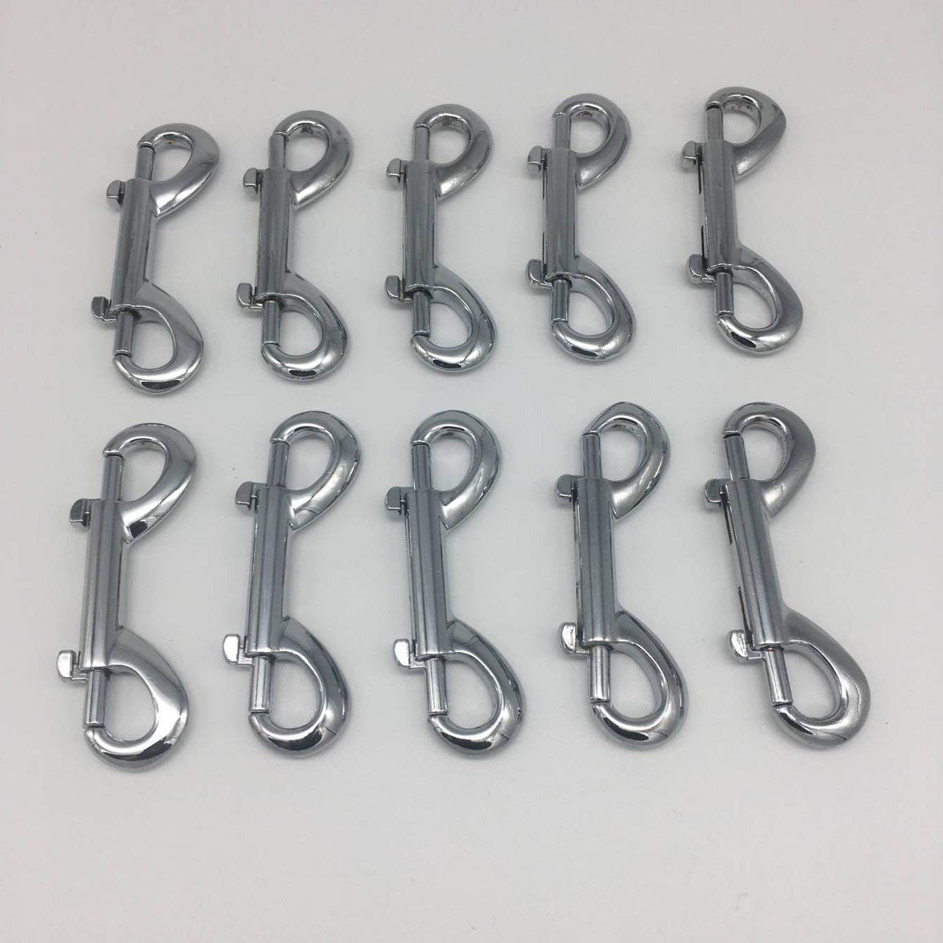 10Pcs Double Ended Snap Hook Metal Snaps Plated Trigger Hooks Snap Bolt Trigger Chain Clip Keyring Snap Bolt (2.75"/7cm)