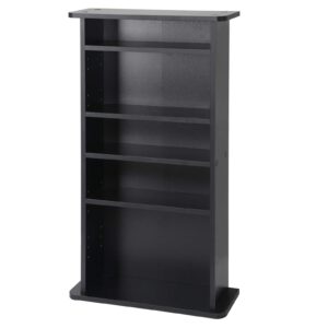 ZENY Multimedia Storage Cabinet DVD Rack Book Shelf Organizer Stand Audio Media Tower, 36" X 19" X 7" Black