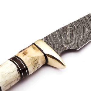 Skokie Knives Custom Hand Made Damascus Steel Hunting Knife Handle Stag Antler