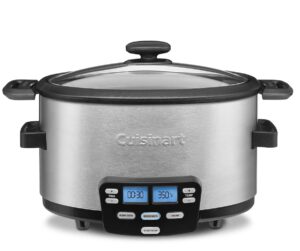 cuisinart msc-400 3-in-1 cook central 4-quart multi-cooker: slow cooker, brown/saute, steamer (renewed)