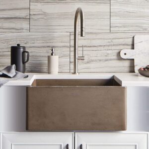 native trails nsk2418-e farmhouse apron-front/under mount native stone kitchen sink, 24" x 18", earth