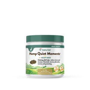 naturvet hemp quiet moments plus hemp seed for cats, 60 ct soft chews, made in usa