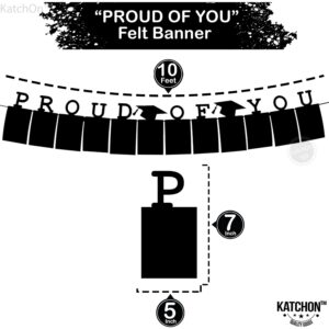 KatchOn, Black Graduation Photo Banner 2024 - Large 10 Feet | Proud of You Banner | Felt Graduation Picture Banner | Graduation Banner 2024 Personalized | Graduation Decorations Class of 2024 Black