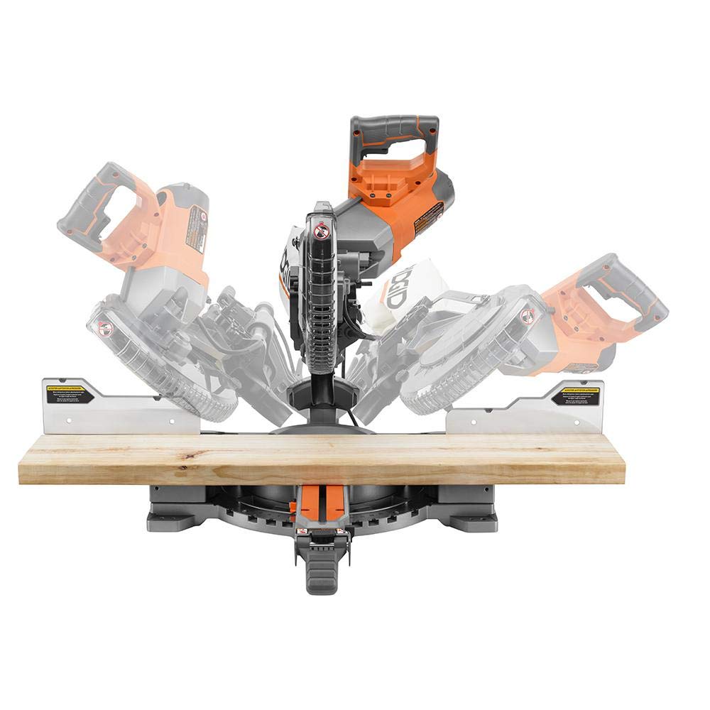 Ridgid R4210 15 Amp 10 Inch Corded Dual Bevel Sliding Miter Saw with 70° Miter Capacity