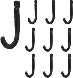 rustic state sabo wall mount cast iron hooks coat towel bag hat hanger multiuse entryway railroad spike rack black set of 10