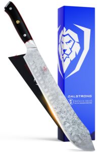 dalstrong bull nose butcher knife - 10 inch - shogun series elite - japanese aus-10v super steel - vacuum heat treatment - with sheath - meat, bbq, breaking knife - kitchen knife - bbq, brisket