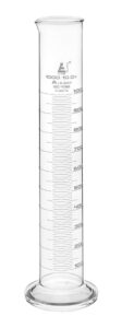 eisco graduated cylinder, 1000ml - class a tolerance ±5.00ml - round base - white graduations - borosilicate 3.3 glass