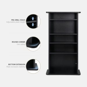 ZENY Multimedia Storage Cabinet DVD Rack Book Shelf Organizer Stand Audio Media Tower, 36" X 19" X 7" Black