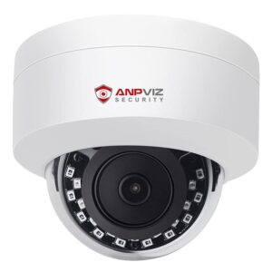 anpviz 5mp poe ip dome camera with audio/mic, ip security camera outdoor indoor, 98ft ir night vision, ip66 waterproof, 2.8mm lens, 24/7 recording, human detection, not ptz, ndaa compliant (u series)