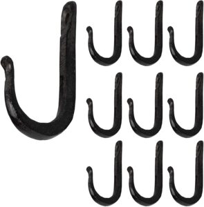 rustic state vagon wall mount cast iron hooks coat towel bag hat hanger multiuse entryway railroad spike rack black set of 10