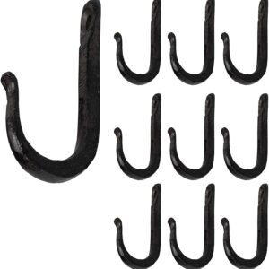 Rustic State Vagon Wall Mount Cast Iron Hooks Coat Towel Bag Hat Hanger Multiuse Entryway Railroad Spike Rack Black Set of 10