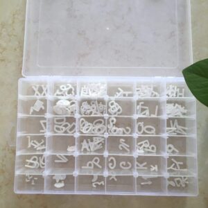 Plastic Organizer Box with Dividers | 36 Compartment Organizer | Clear Organizer Box for Bead Storage, Letter Board Letters, Fishing Tackle, Jewelry, & Screws 10.8" x 6.9" x 1.7"