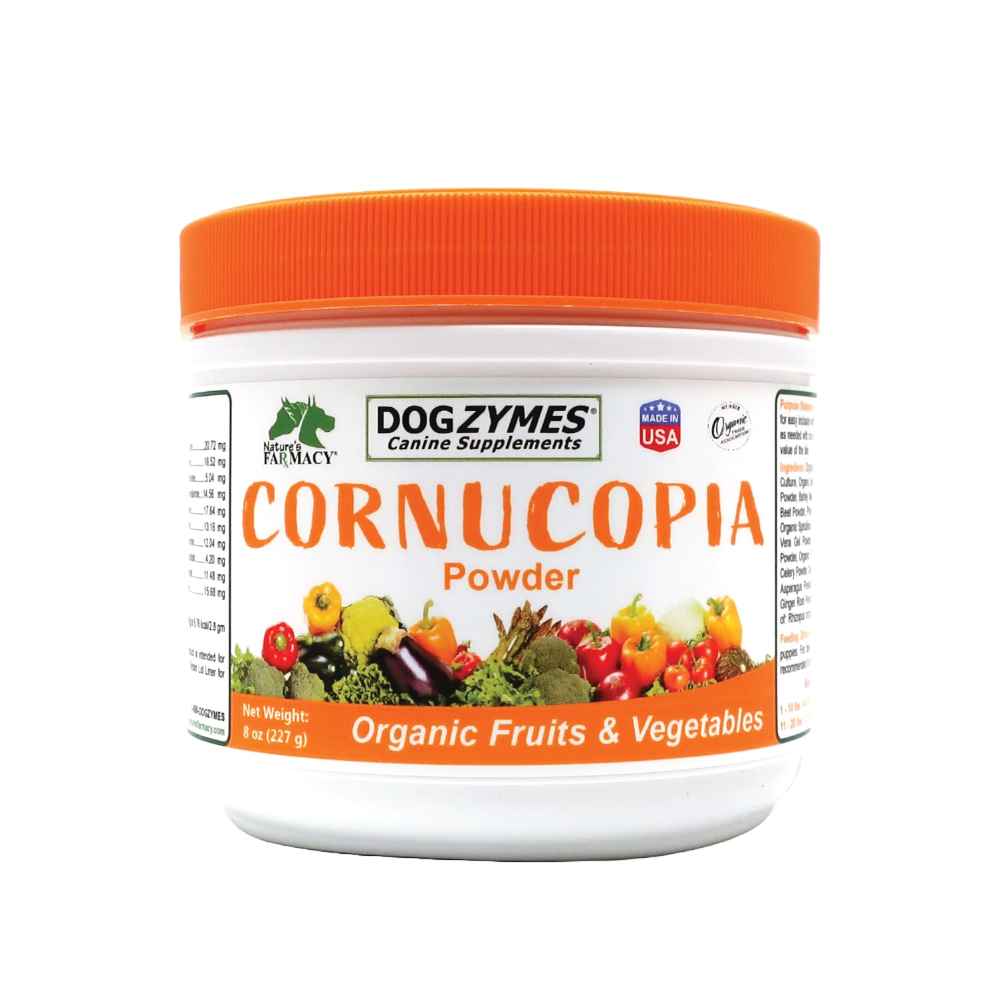 Dogzymes Cornucopia Organic Proprietary Blend of Vegetables, Fruits, Nutritional Sprouts for Dogs and Cats (8 Ounce)