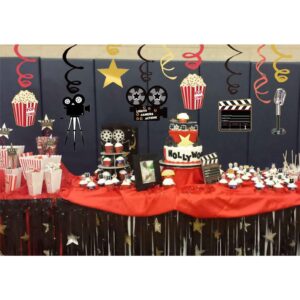 36Ct Movie Night Party Decorations Hanging Swirls - Movie Theater Themed Bridal Shower/Birthday Party Supplies Film Backdrop