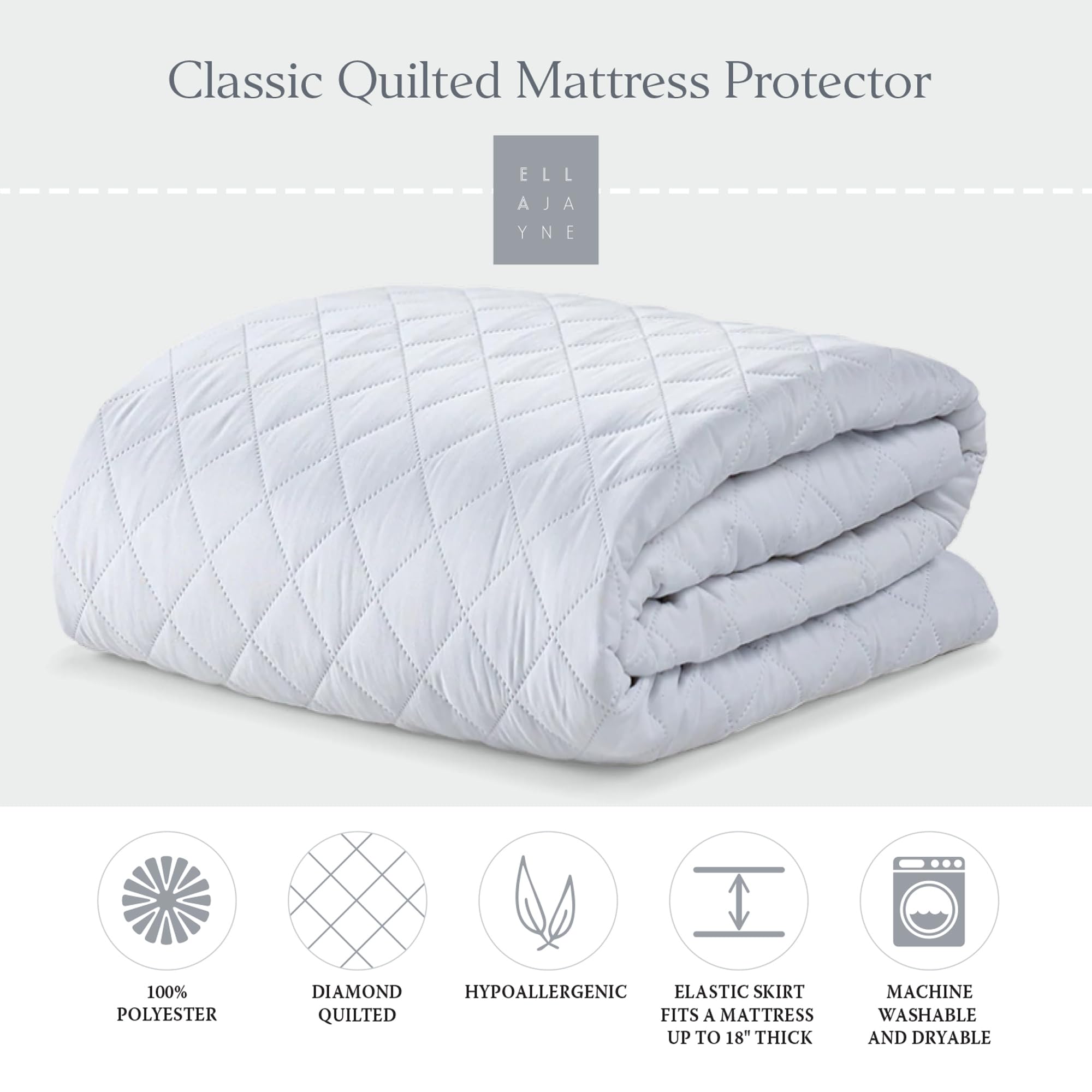 Ella Jayne Classic Quilted Mattress Pad - Queen