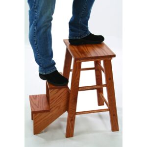 Lehman's Creative Wood Design Amish Made Furniture Solid Oak Step Stool