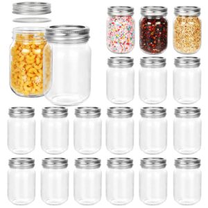 12 oz glass mason jar, 20 pack 360ml canning jars with regular mouth lids, glass jars storage containers for overnight oats, jam, jelly, honey, beans, spice, wedding party favors, shower favors