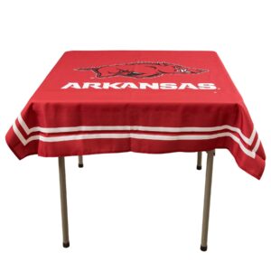 college flags & banners co. arkansas logo tablecloth or table overlay