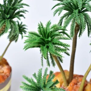 HUIANER Palm Tree Model Trees, Miniature Palm Trees Mixed 5 Size Fake Plastic Trees with No Stands for DIY Scenery Landscape Cake Decoration（18PCS 3.1" - 6.3"）