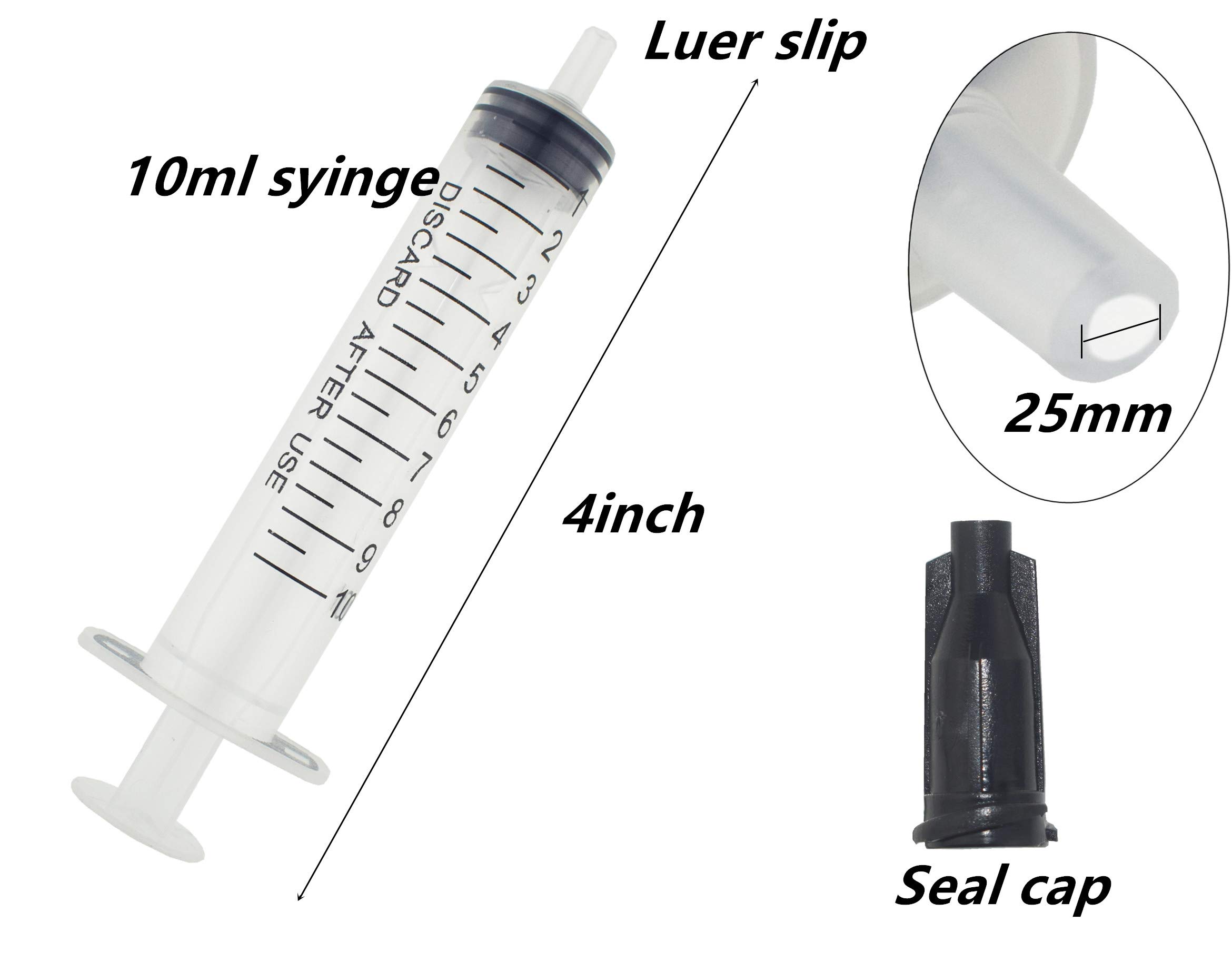 30 Pack 10ML Plastic Syringe Luer Slip with Cap, Great for Measuring, Refilling Watering and Pets Feeding(Non-sterile) (10ML)